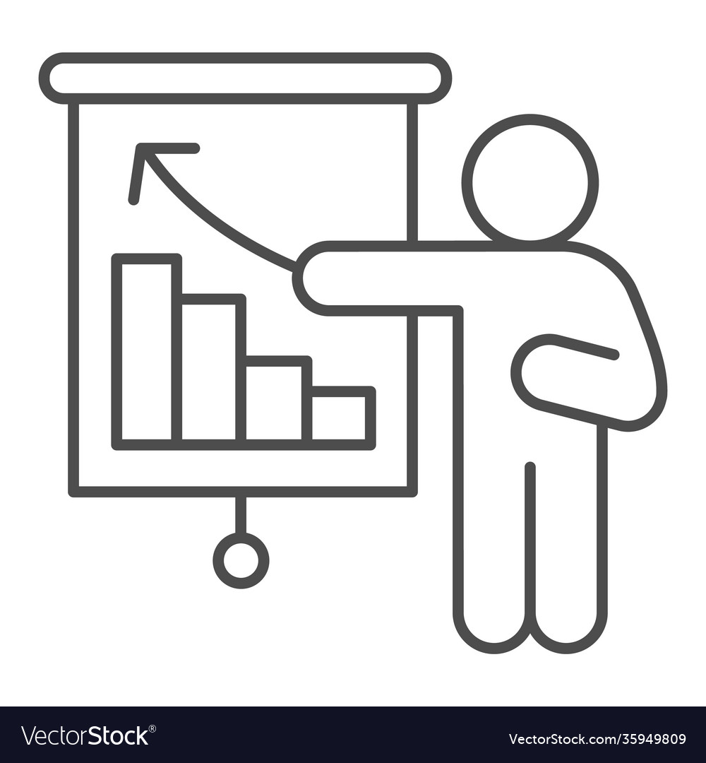 Person with presentation thin line icon corona Vector Image Person with presentation thin line icon corona Vector Image
