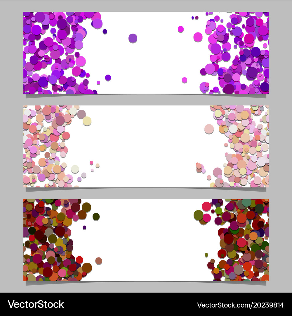 Abstract banner template set with colored dots Vector Image