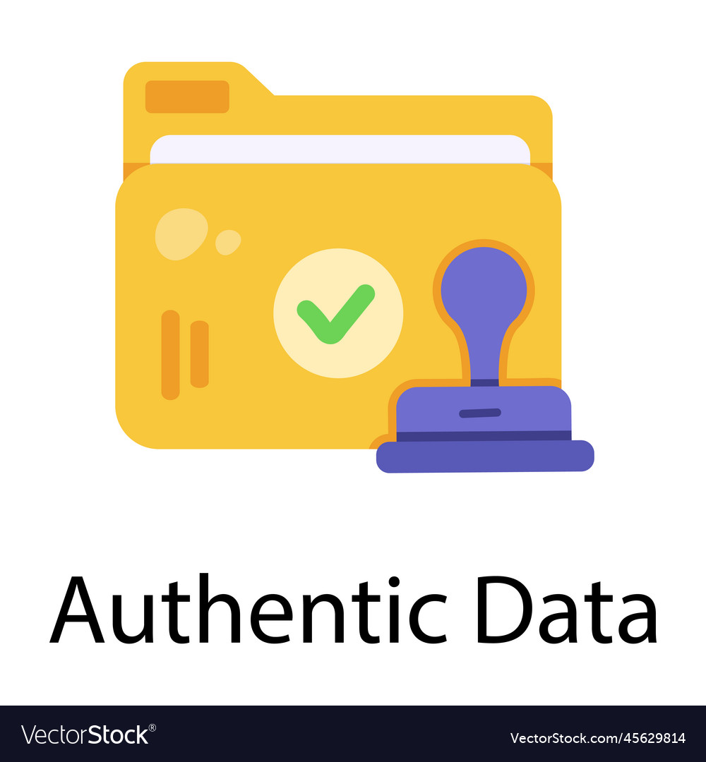 Authentic data Royalty Free Vector Image - VectorStock