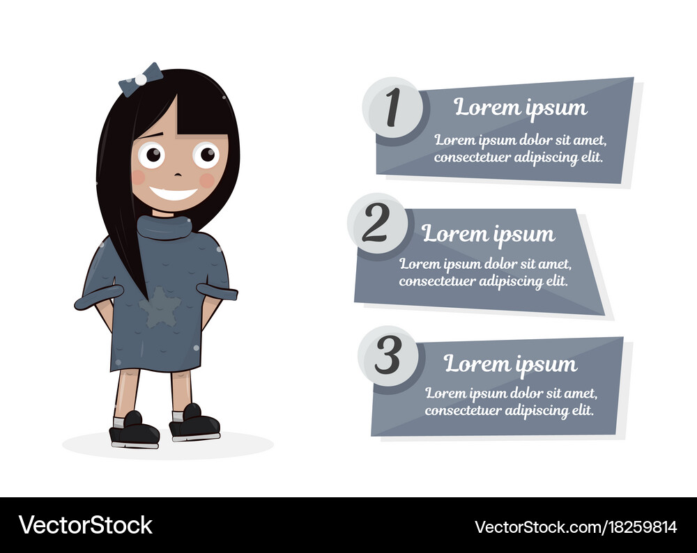Character shows on the numbered list Royalty Free Vector