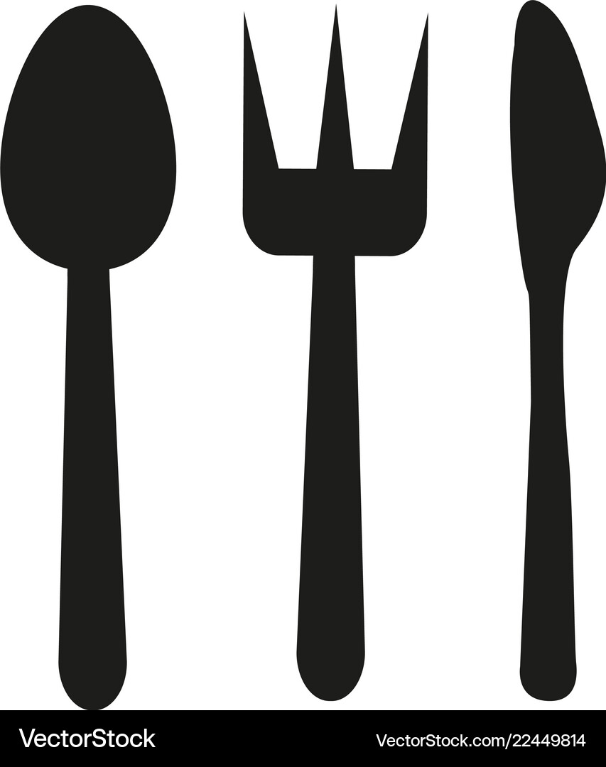 Cutlery Icon Set - Knife, Fork, Spoon Royalty Free Vector