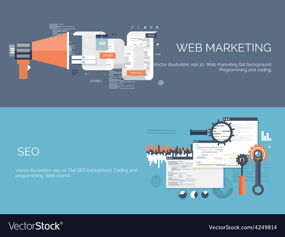 Flat computing background Royalty Free Vector Image