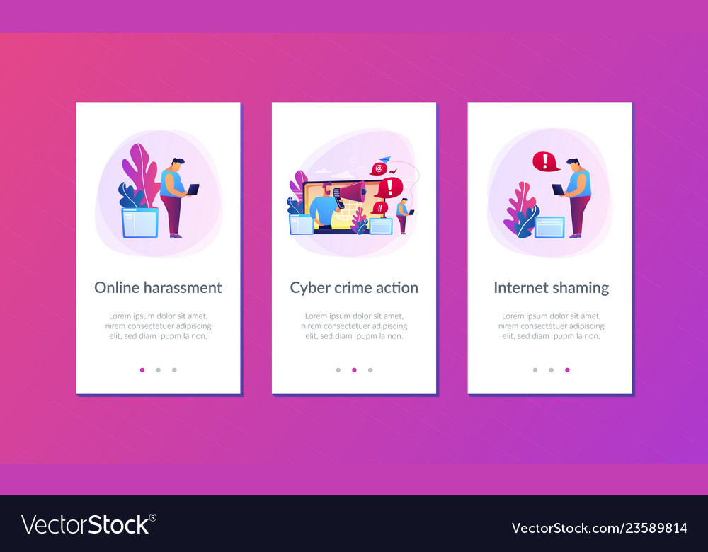 Internet shaming app interface template Royalty Free Vector