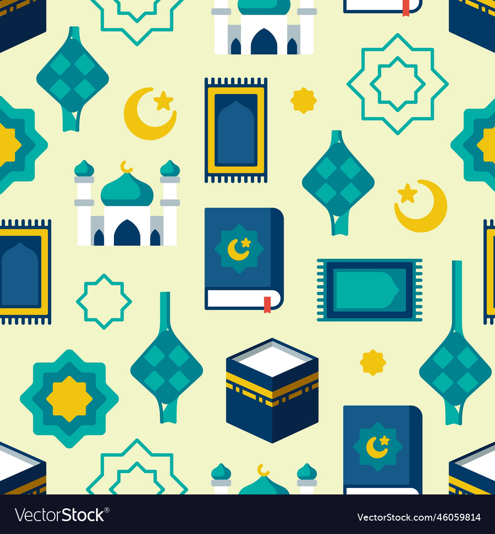 Ramadan and eid seamless pattern Royalty Free Vector Image