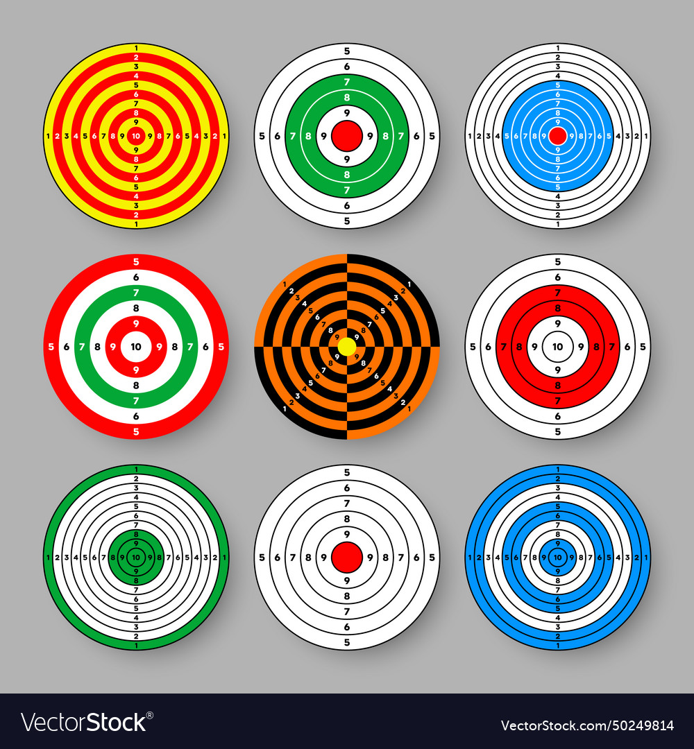 Shooting Range Paper Targets Round Target Vector Image