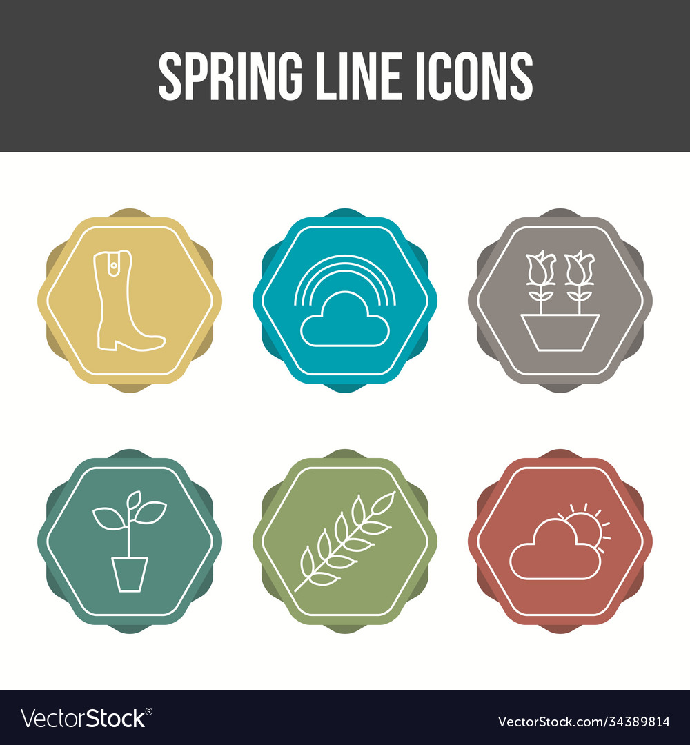 Unique spring icon set Royalty Free Vector Image