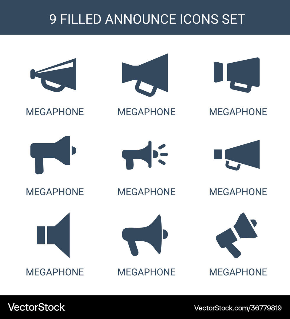 Announce icons Royalty Free Vector Image - VectorStock