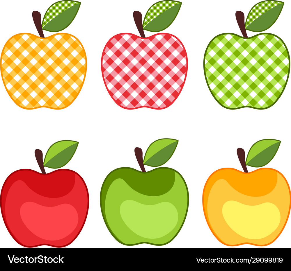 Apple gingham pattern collection Royalty Free Vector Image