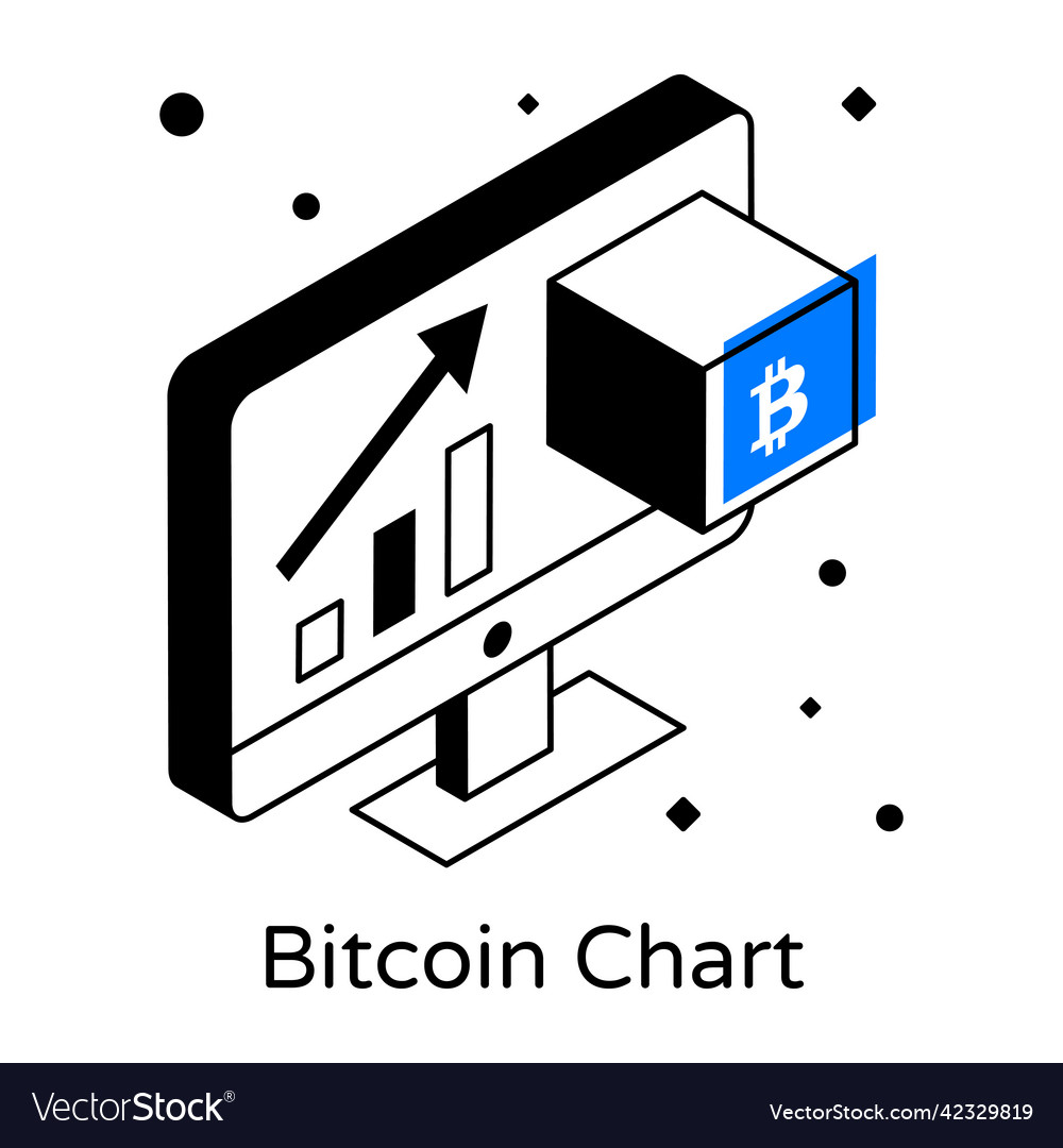 Bitcoin chart Royalty Free Vector Image - VectorStock