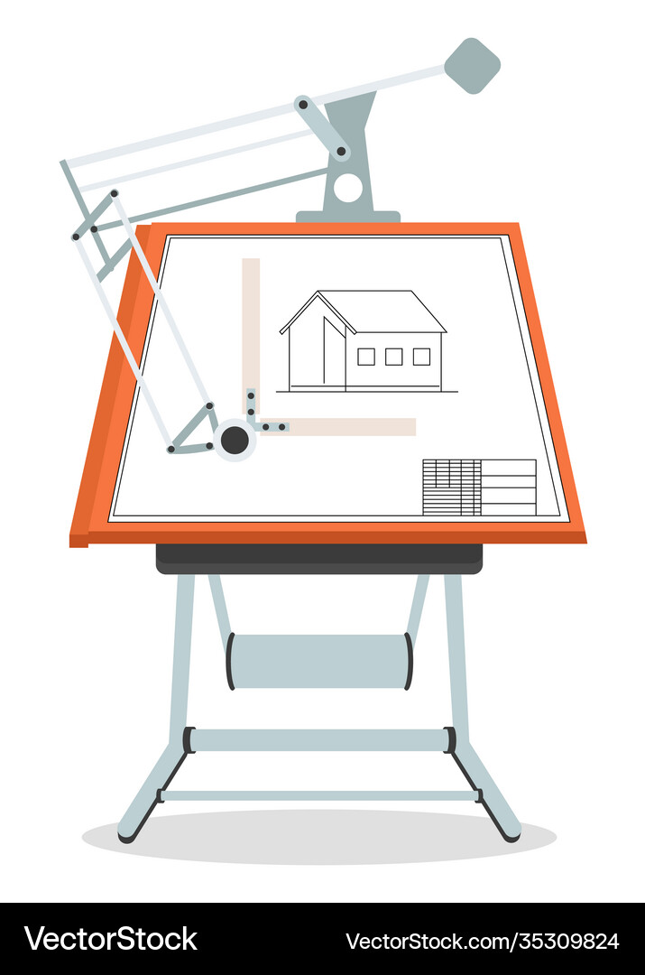 Architect engineer workplace with culman Vector Image