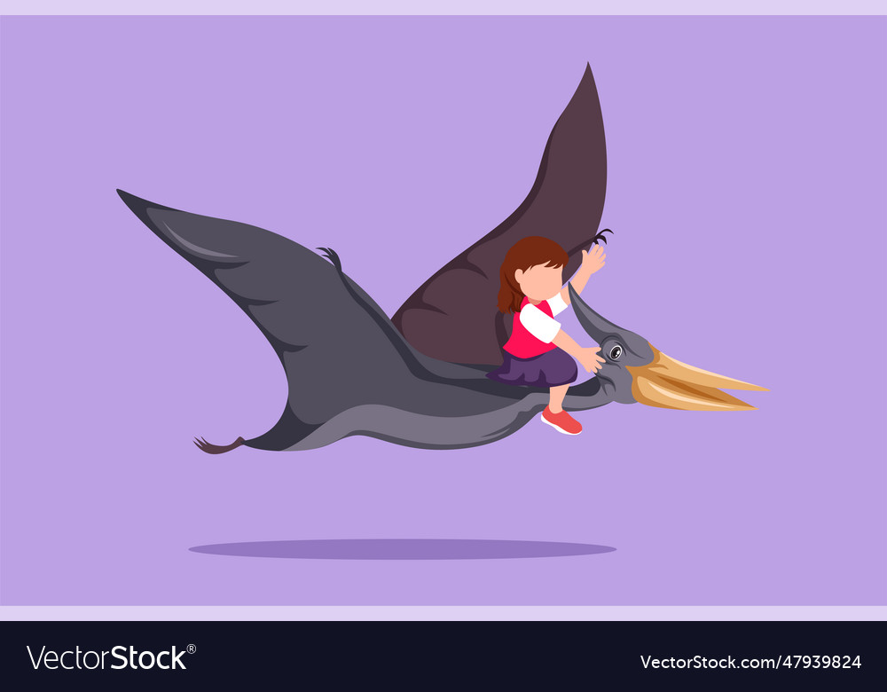 Cartoon flat style drawing cute little girl Vector Image