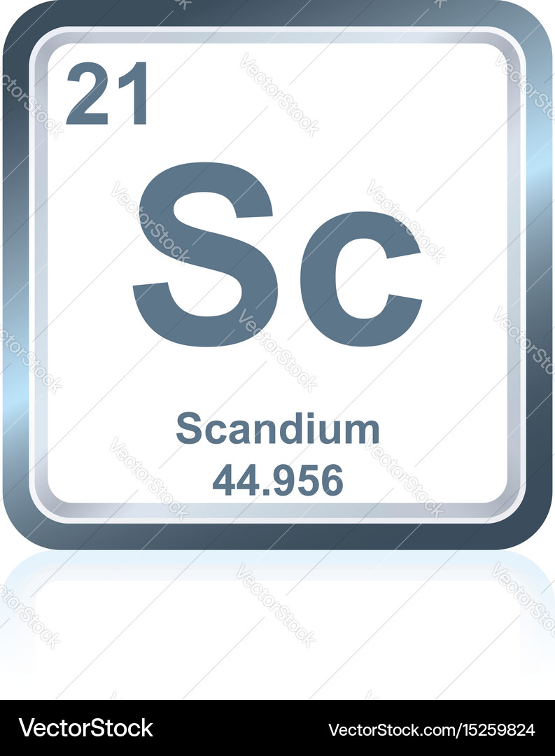 Chemical element scandium from the periodic table Vector Image