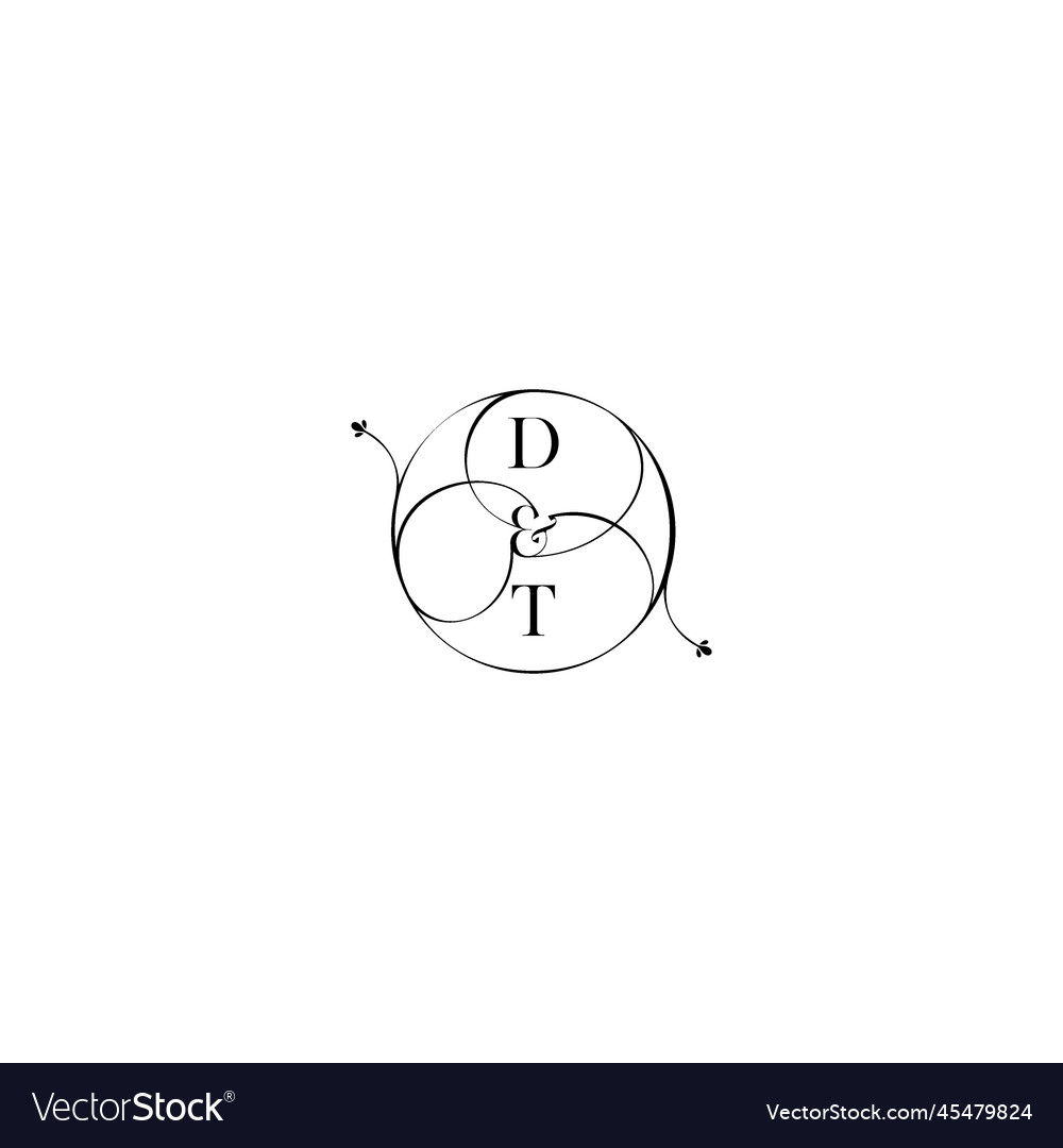 Dt feminine wedding line initial concept Vector Image