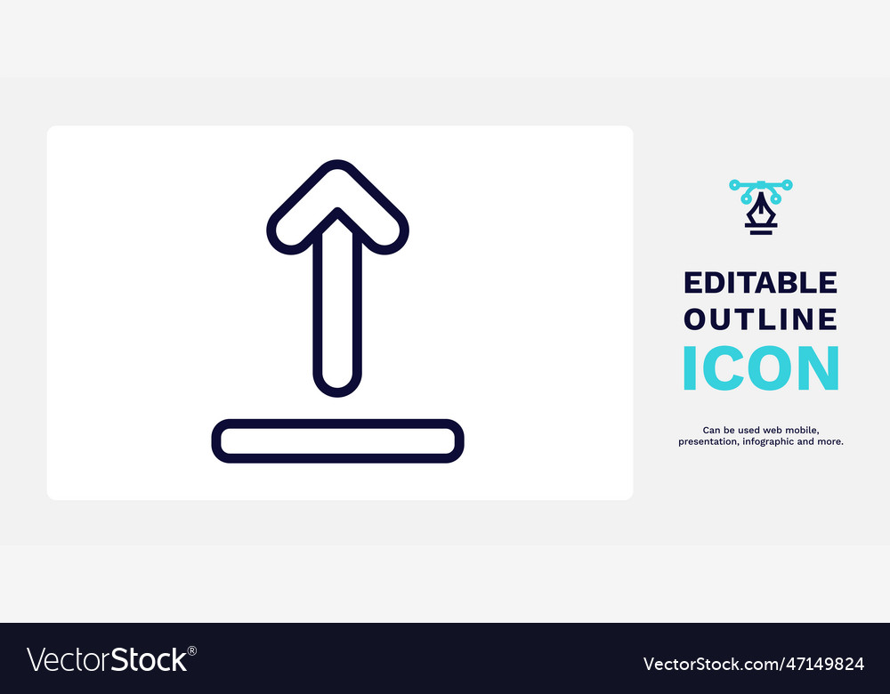 Upload button icon thin line button icon Vector Image