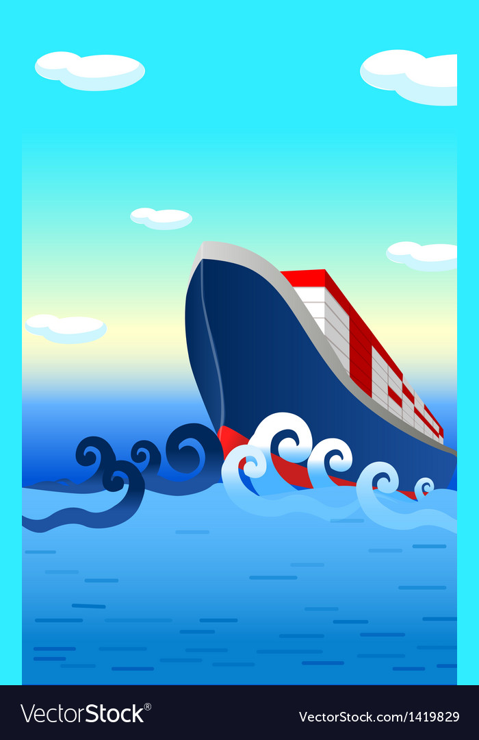 Container ship ocean Royalty Free Vector Image