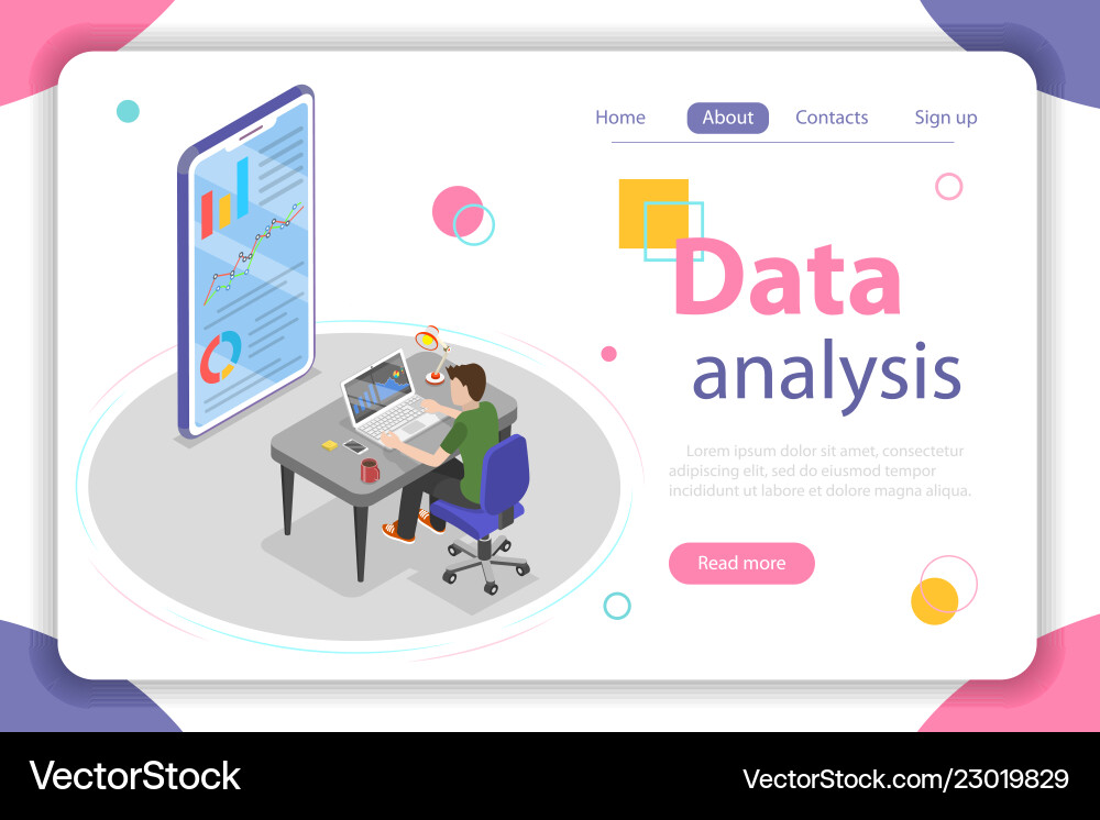 Flat Isometric Concept Of Business Royalty Free Vector Image
