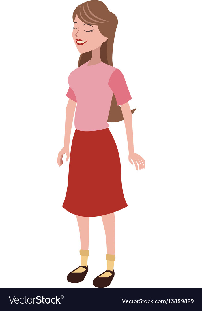 Happy woman cartoon icon Royalty Free Vector Image Happy woman cartoon icon Royalty Free Vector Image