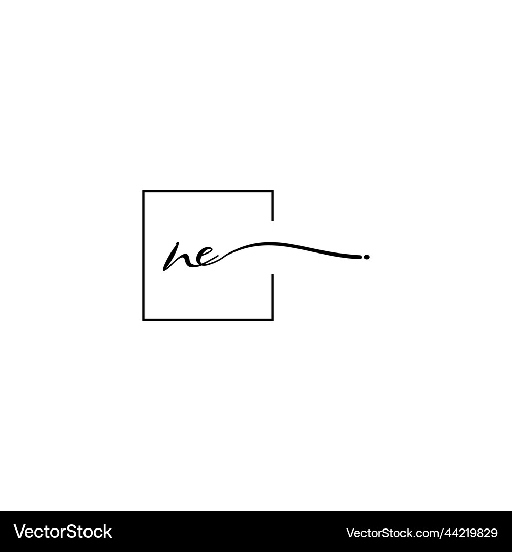 Ne signature square logo initial concept Vector Image
