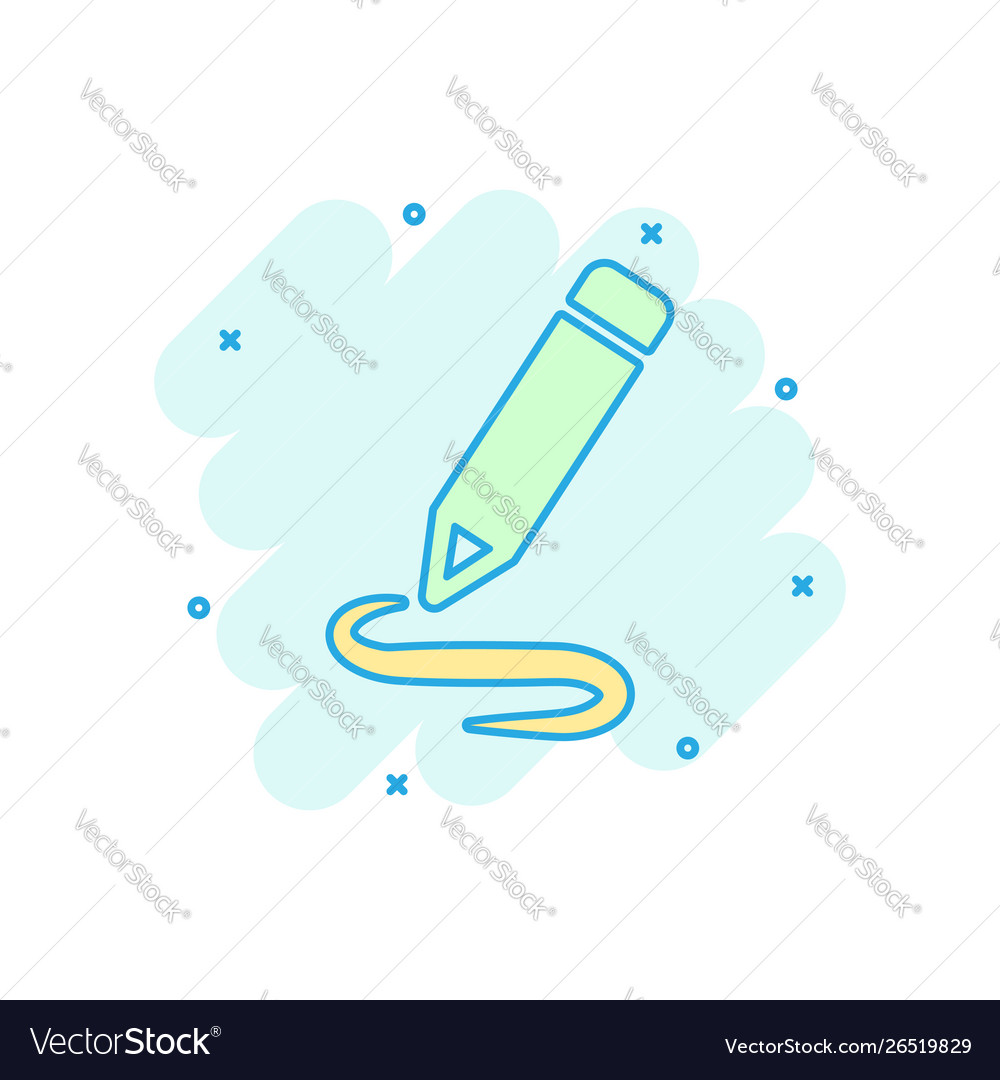 Pencil notepad icon in comic style document write Vector Image
