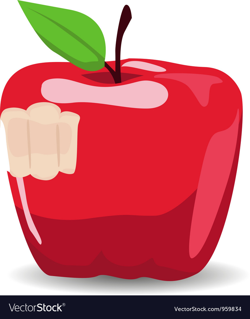 Bitten apple Royalty Free Vector Image - VectorStock