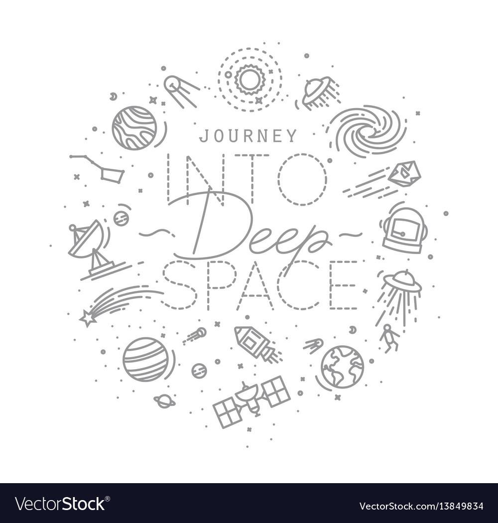 Flat deep space monogram Royalty Free Vector Image