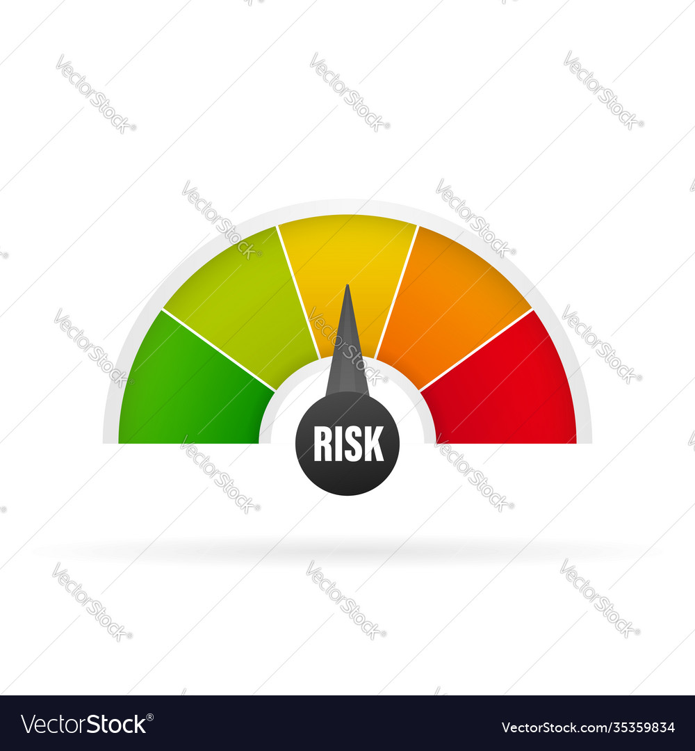 Medium risk speedometer control concept Royalty Free Vector