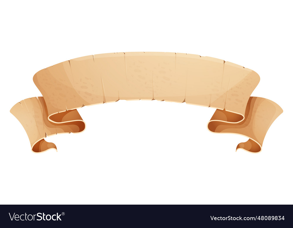 Parchment paper scroll ribbon old vintage banner Vector Image