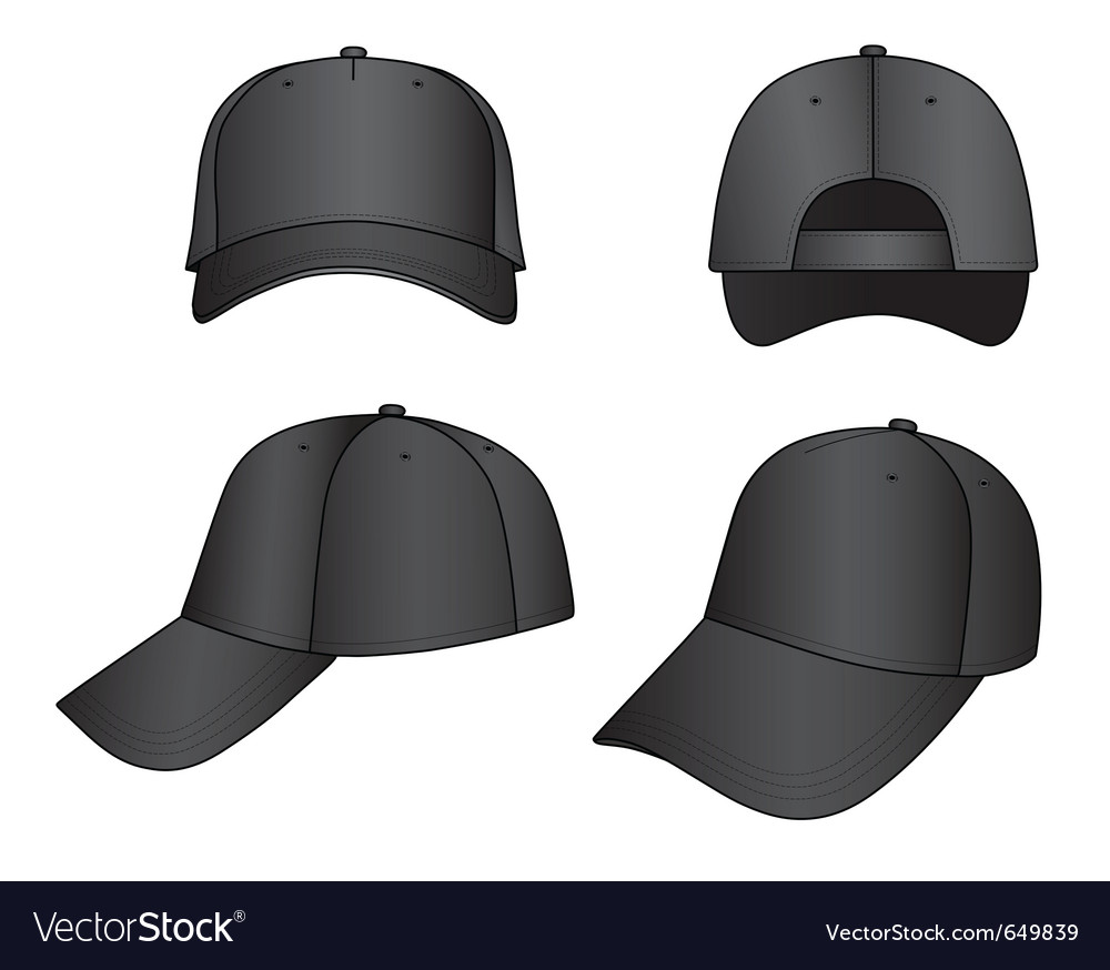 Black Cap Outline Royalty Free Vector Image - VectorStock