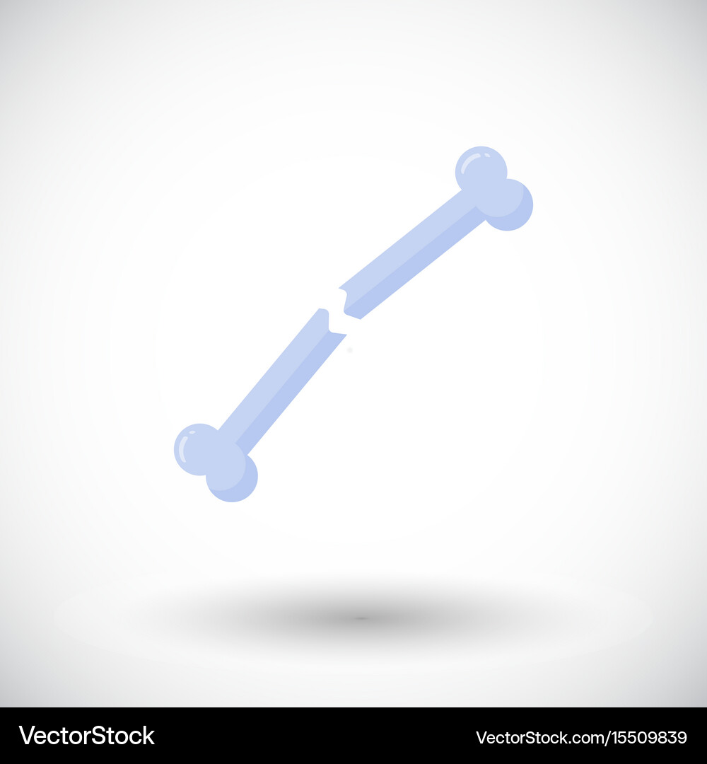 Broken bone flat icon Royalty Free Vector Image