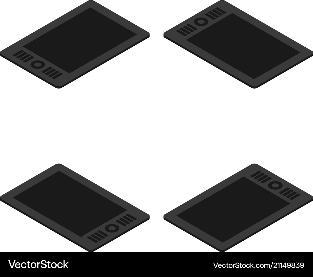 Graphic tablet in isometric view from four sides Vector Image