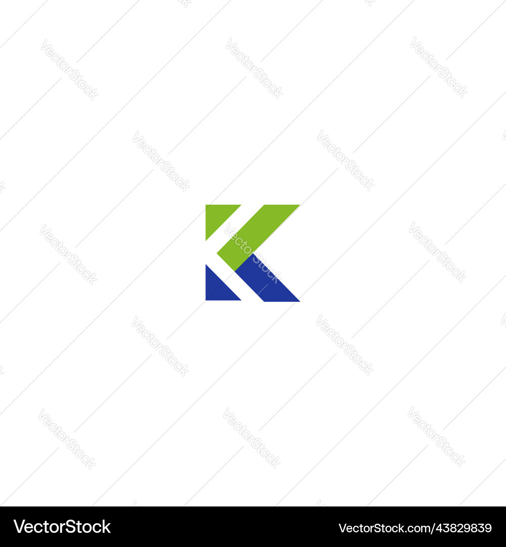 K initial shape colored logo Royalty Free Vector Image