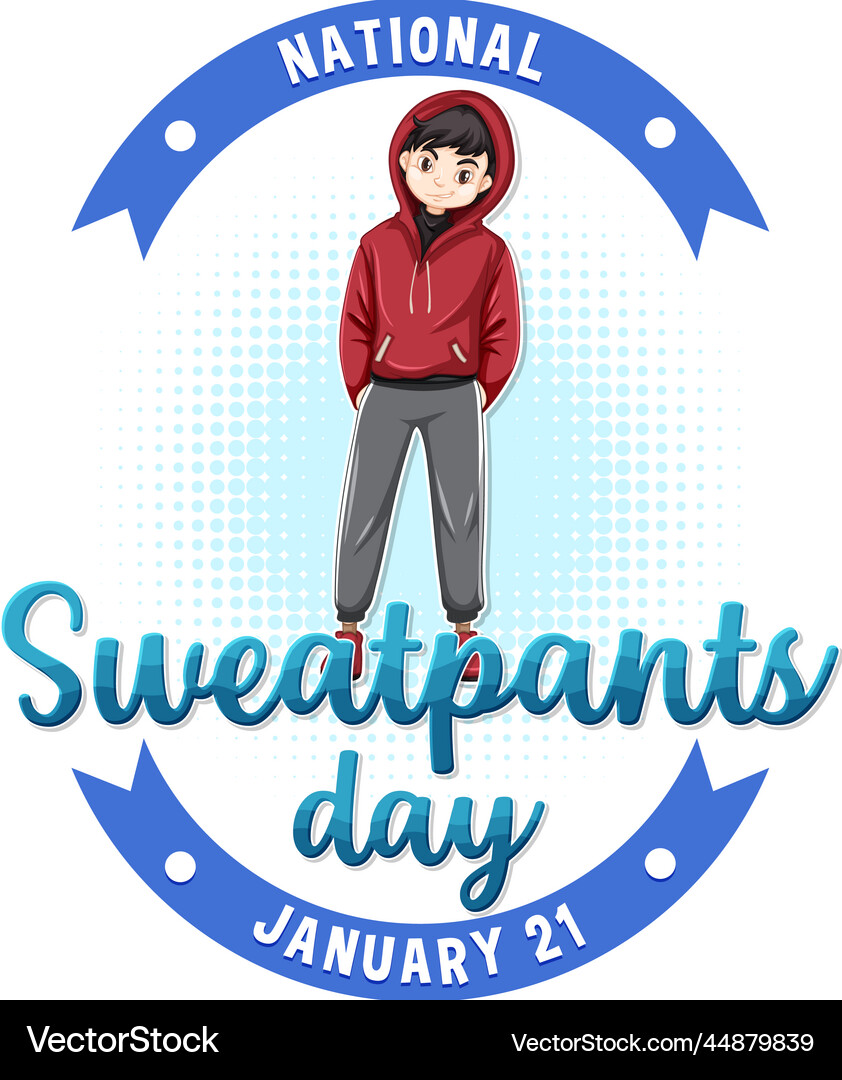National sweatpants day text banner Royalty Free Vector