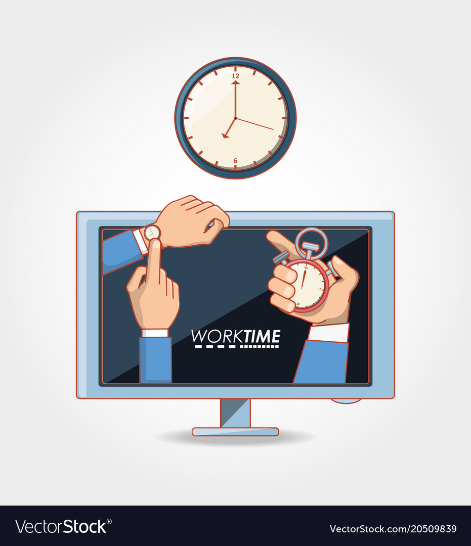 Work time elements icons Royalty Free Vector Image