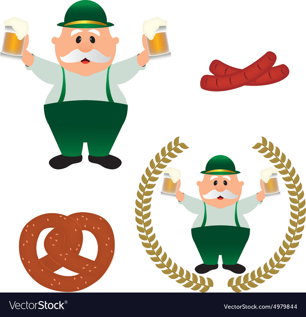 Abstract oktoberfest objects on a white background