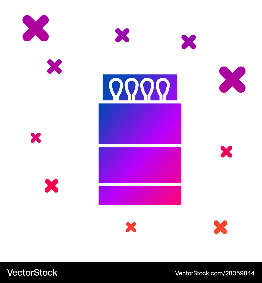 Color open matchbox and matches icon isolated Vector Image