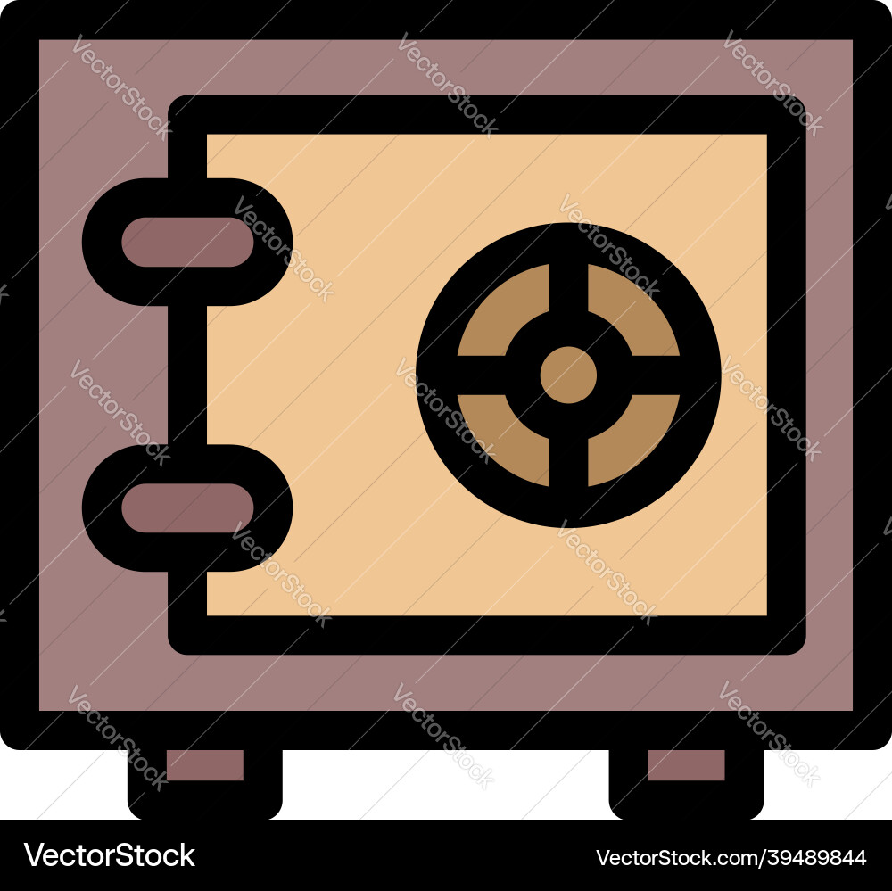 Metal safe icon color outline Royalty Free Vector Image