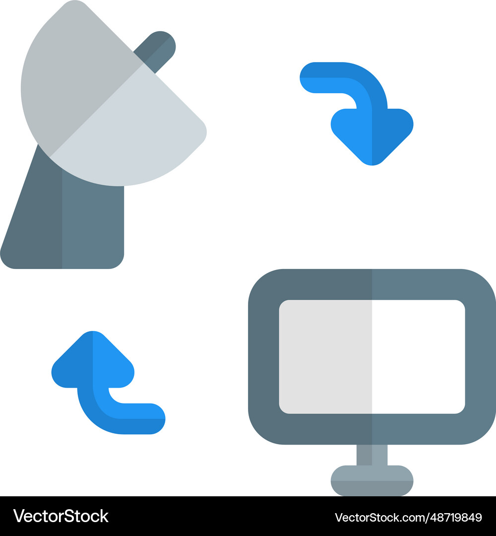 Computer access to satellite antenna isolated Vector Image