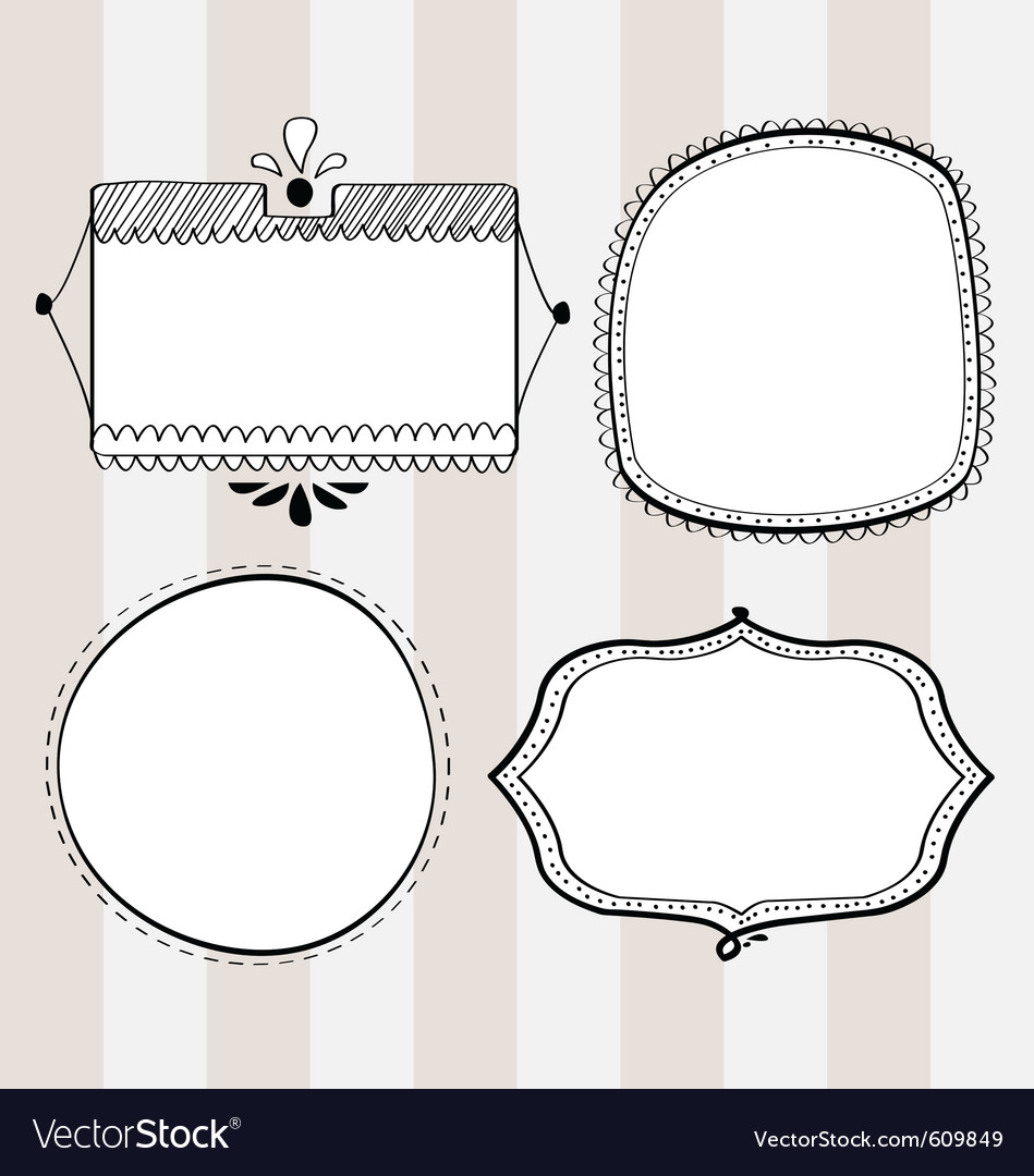 Decorative hand-drawn frames Royalty Free Vector Image Decorative hand-drawn frames Royalty Free Vector Image