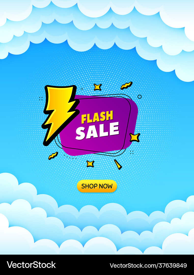 Flash sale banner discount sticker shape Vector Image