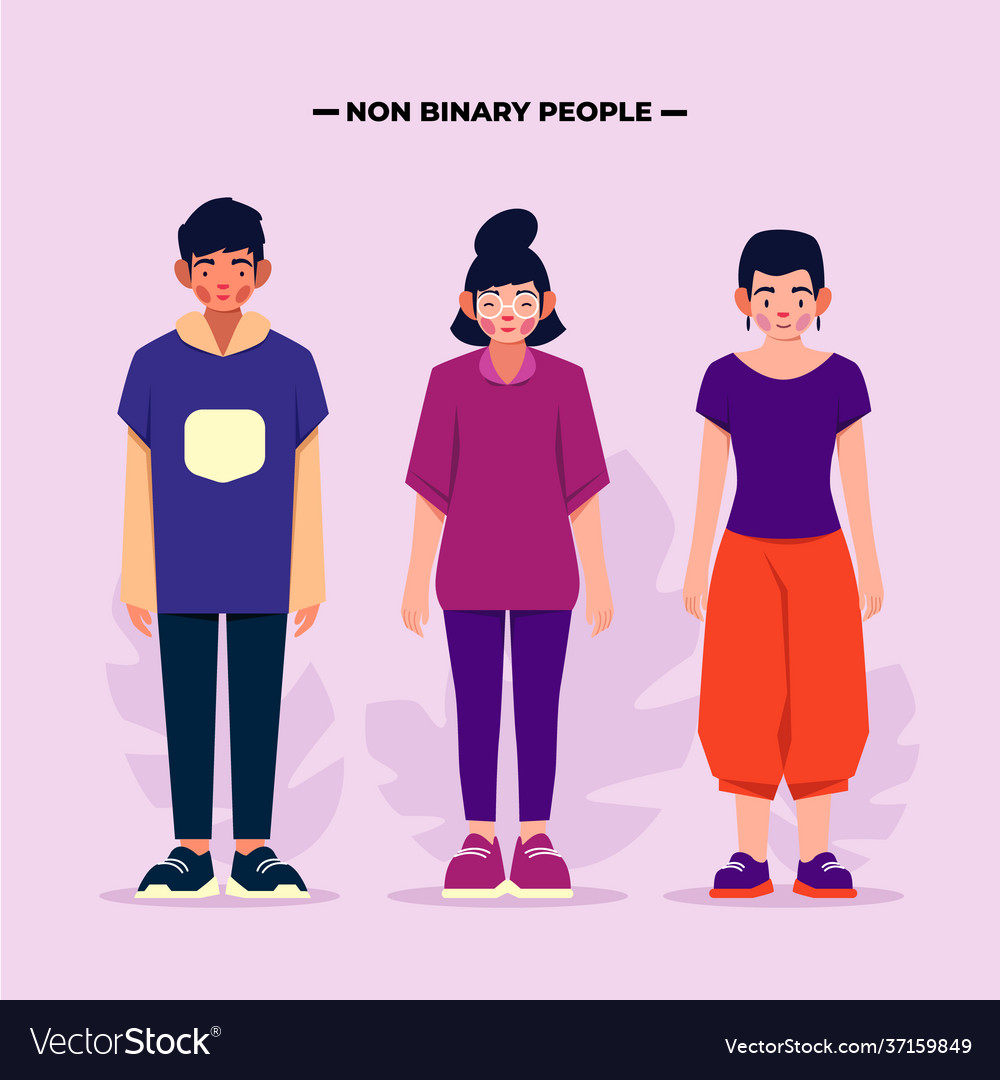 Flat non-binary people pack Royalty Free Vector Image