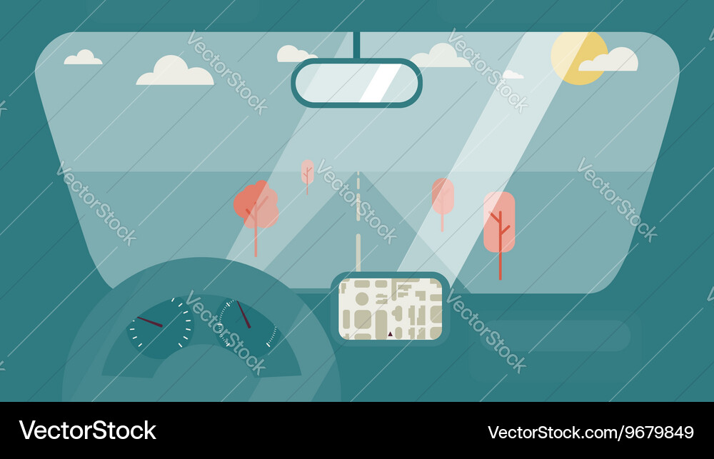 Inside car interior Royalty Free Vector Image - VectorStock