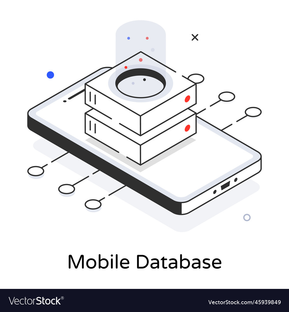 Mobile database Royalty Free Vector Image - VectorStock