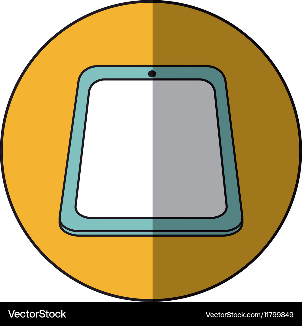 Tablet device inside circle design Royalty Free Vector Image