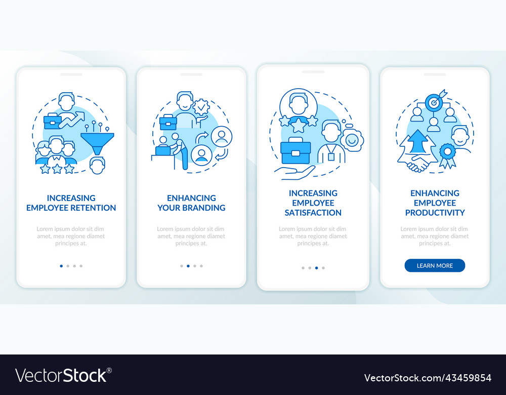 Adaptation challenges blue onboarding mobile app Vector Image Adaptation challenges blue onboarding mobile app Vector Image