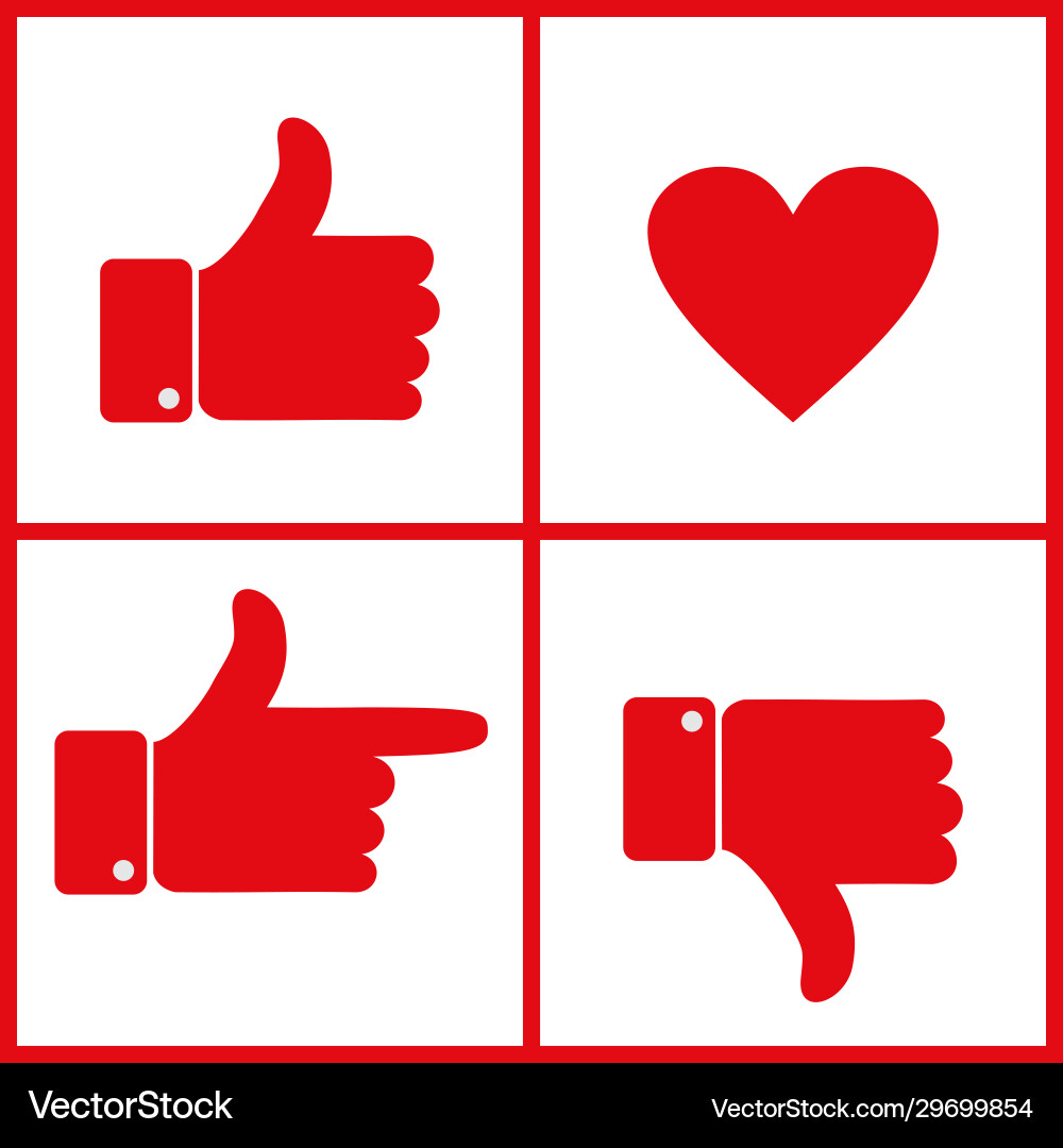 Like dislike and heart icon Royalty Free Vector Image