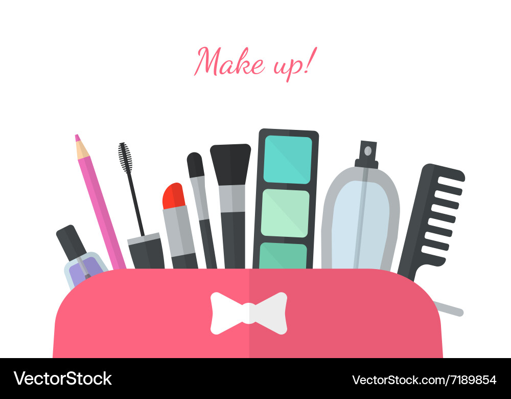 Make up concept flat Royalty Free Vector Image