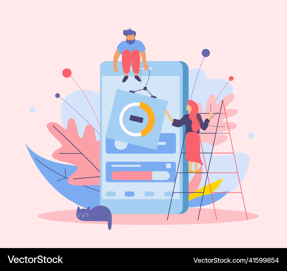Mobile web development composition Royalty Free Vector Image