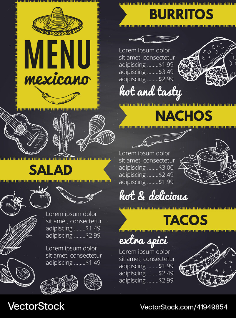 Traditional mexican cuisine design template Vector Image