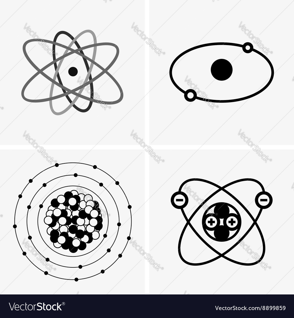 Atom set Royalty Free Vector Image - VectorStock