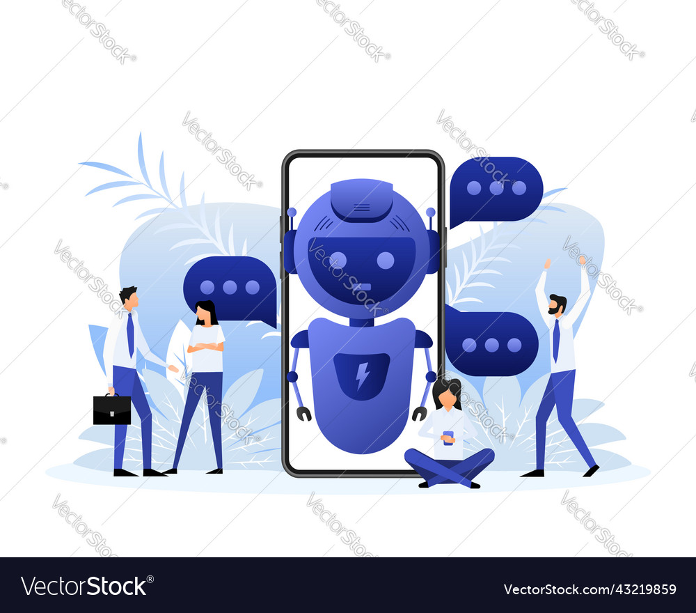 Chatbot icon concept chat bot or chatterbot flat Vector Image Chatbot icon concept chat bot or chatterbot flat Vector Image